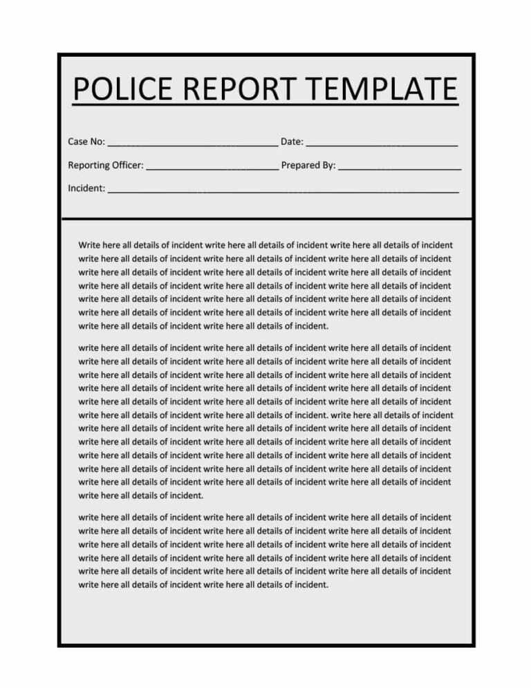 20+ Police Report Template & Examples [Fake / Real] ᐅ inside Crime ...