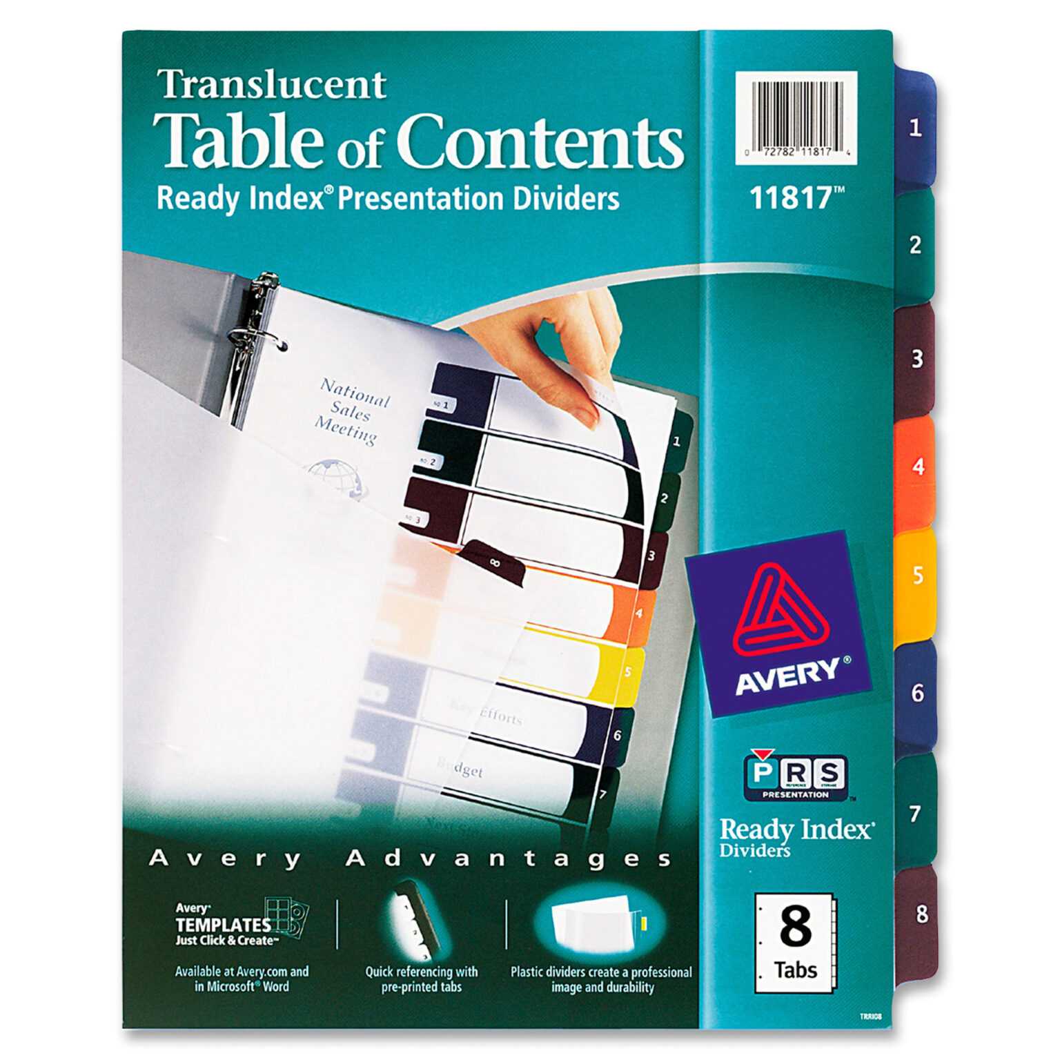 Onestep® Printable Table Of Contents Dividers, 8 Tab, Multicolor ...
