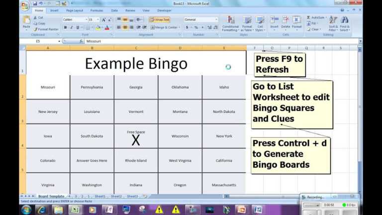 Bingo Card Generator – Microsoft Excel Free Download throughout Blank ...