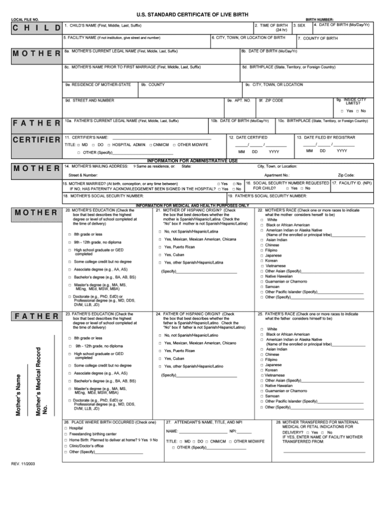 Certificate Of Live Birth Form Editable – Fill Out And Sign Printable ...