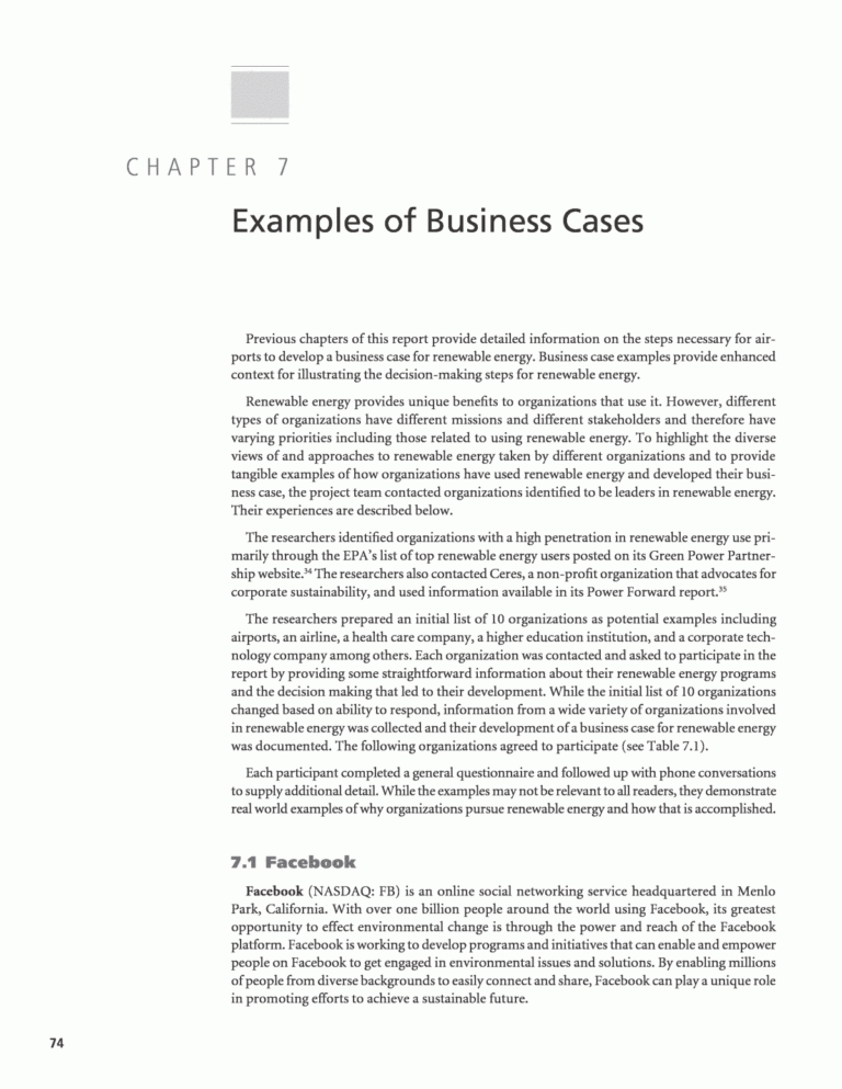 Chapter 7 – Examples Of Business Cases | Developing A with Section 7 ...