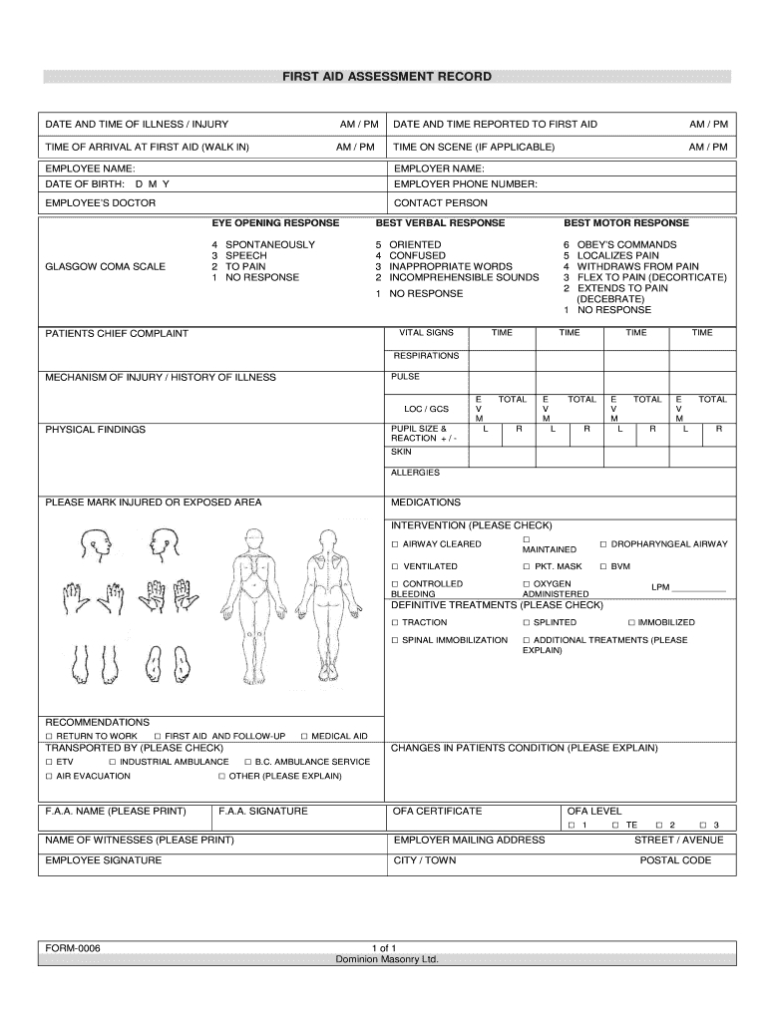 First Aid Incident Report Form Template – Best Sample Template in ...