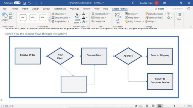 How To Create A Microsoft Word Flowchart within Microsoft Word ...