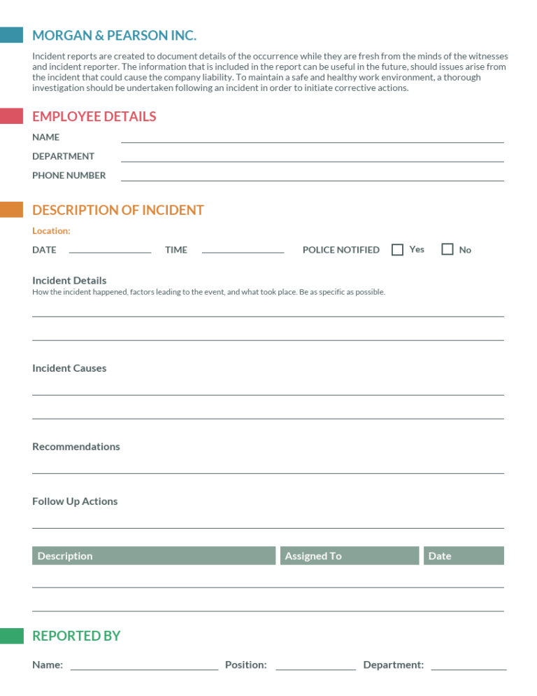 How To Write An Effective Incident Report [Templates] – Venngage ...