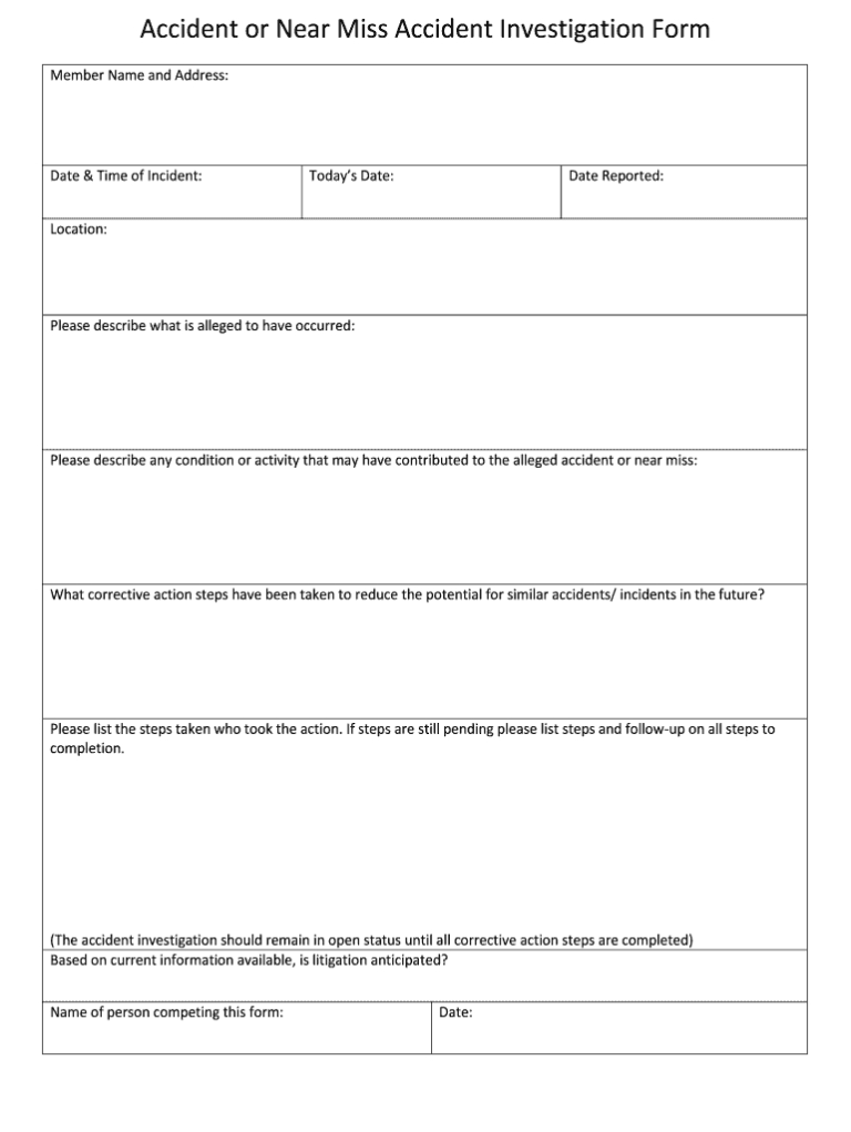 Near Miss Report Template Word – Fill Online, Printable in Near Miss ...