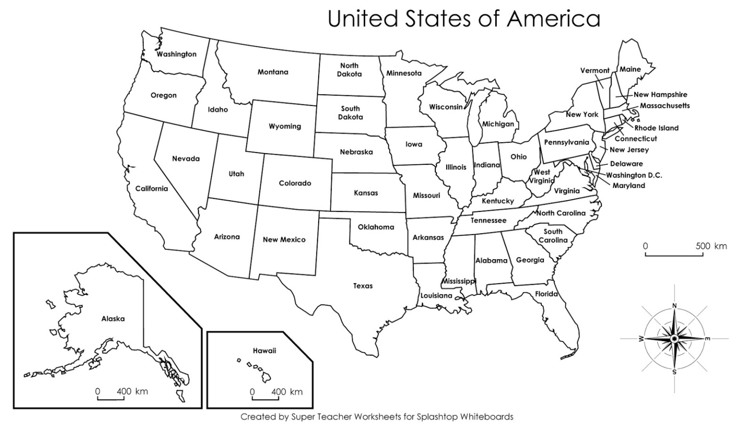 Printable Usa Blank Map Pdf with United States Map Template Blank – Pdf ...
