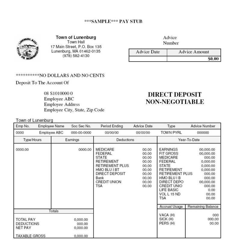 Simple Pay Stub Template Document Sample : V-M-D with Pay Stub Template ...