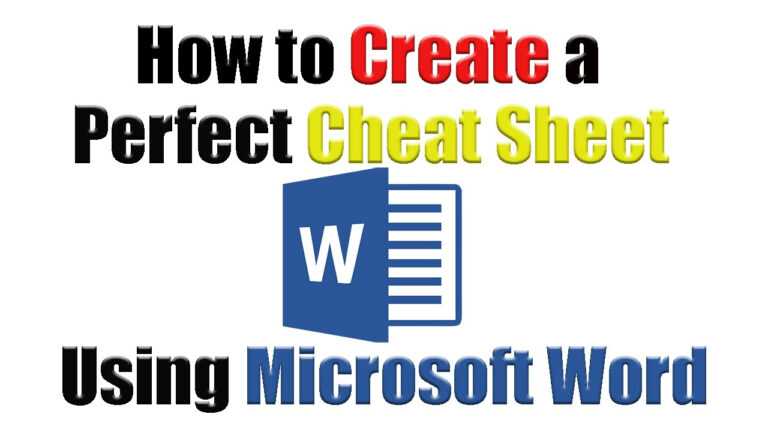 Tutorial | How To Create The Perfect Cheat Sheet Using regarding Cheat ...